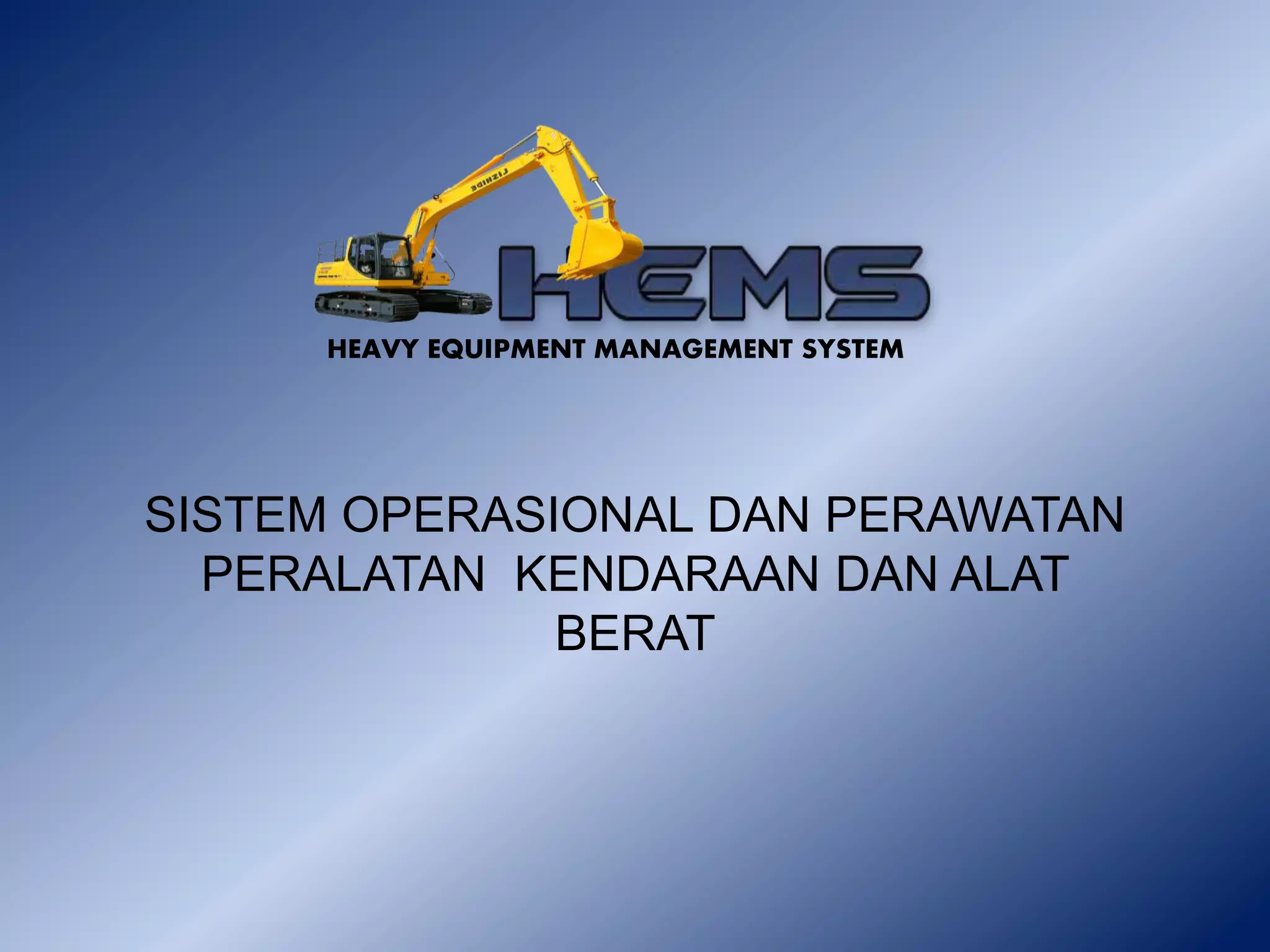 Heavy equipment management system | PPSX