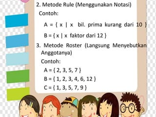 Presentasi himpunan matematika kelas VII | PPT