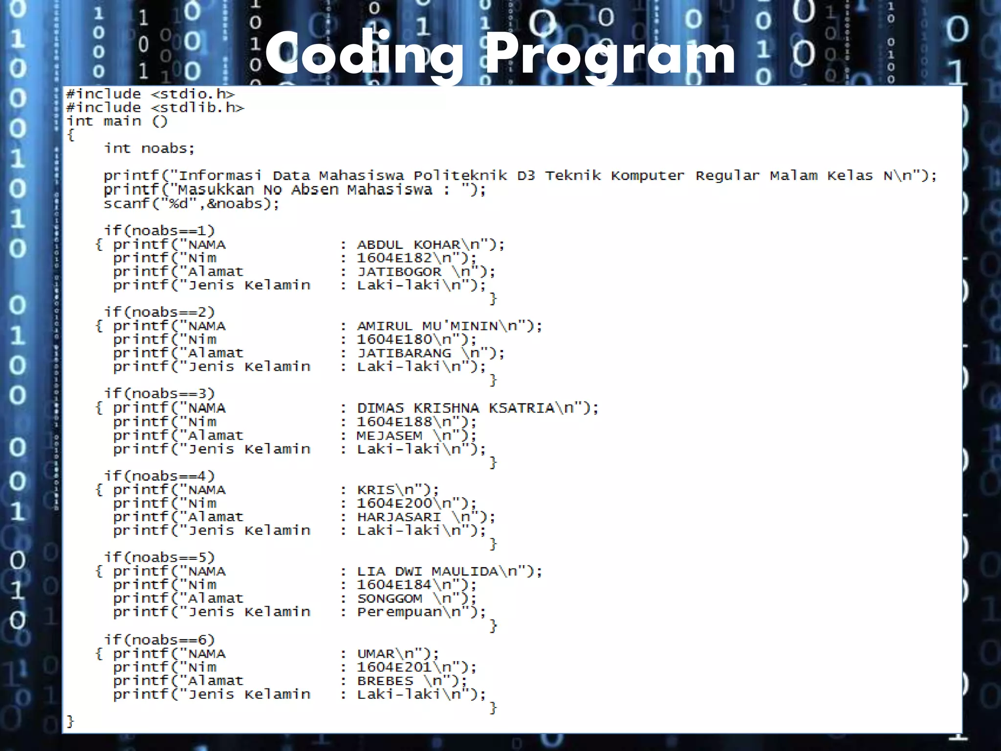 Contoh Presentasi ALgoritma Pemrograman Percabangan IF | PPT