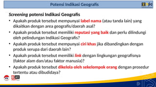Presentasi Indikasi Geografis kekayaan intelektual | PPTX
