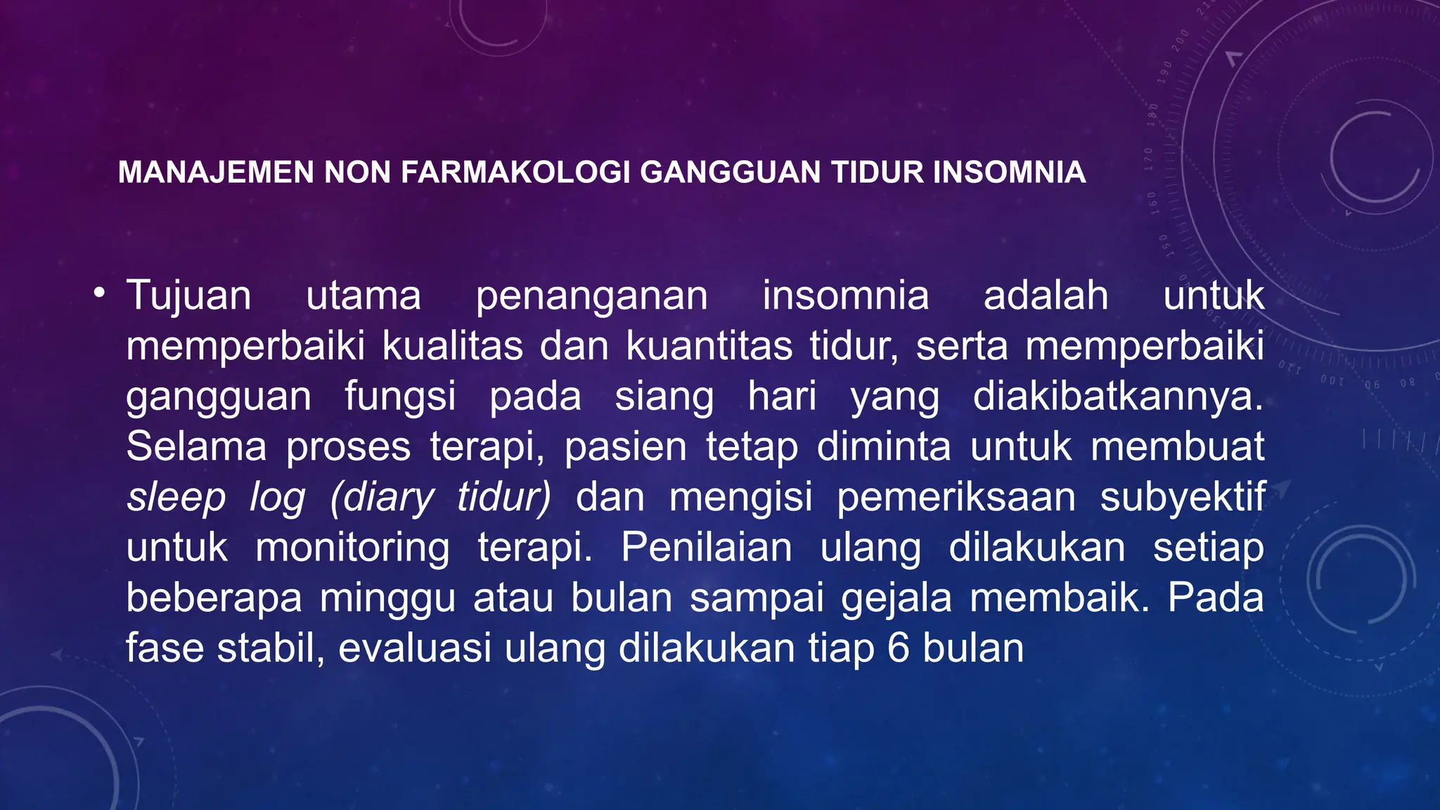PRESENTASI MANAJEMEN NON FARMAKOLOGI INSOMNIA .pptx