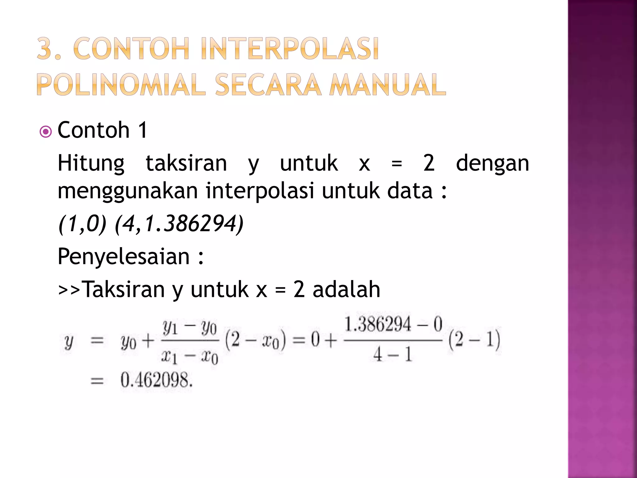 Presentasi interpolasi polinomial | PPTX