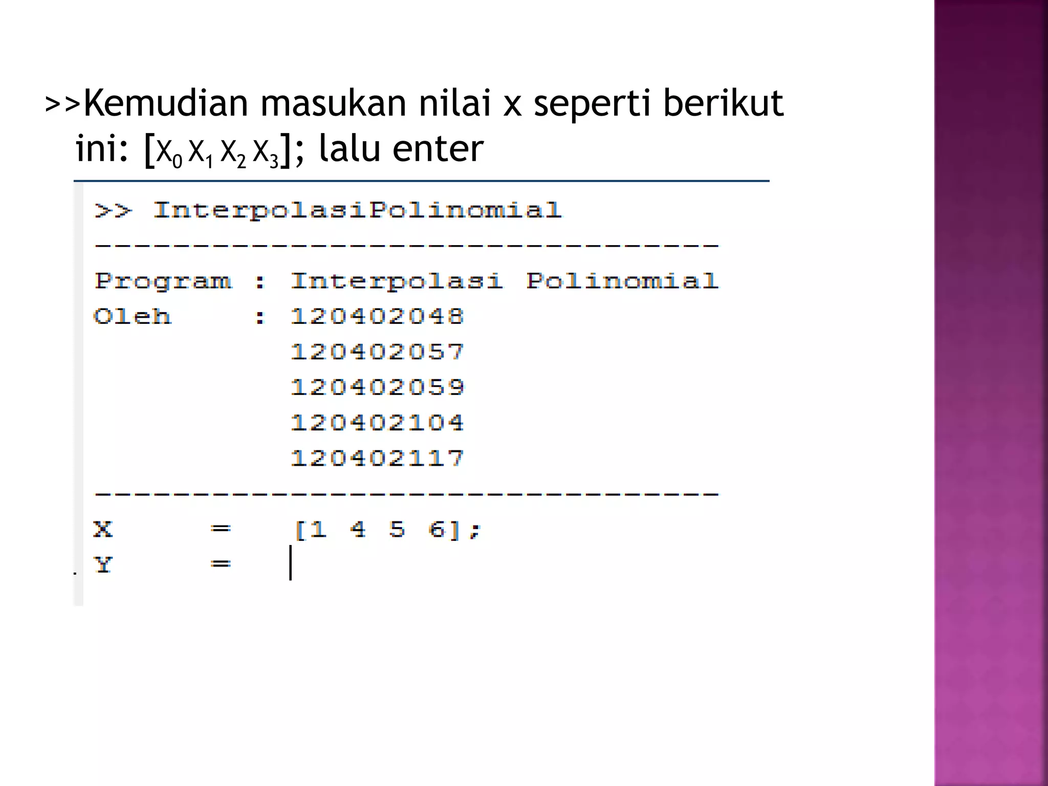 Presentasi interpolasi polinomial | PPTX