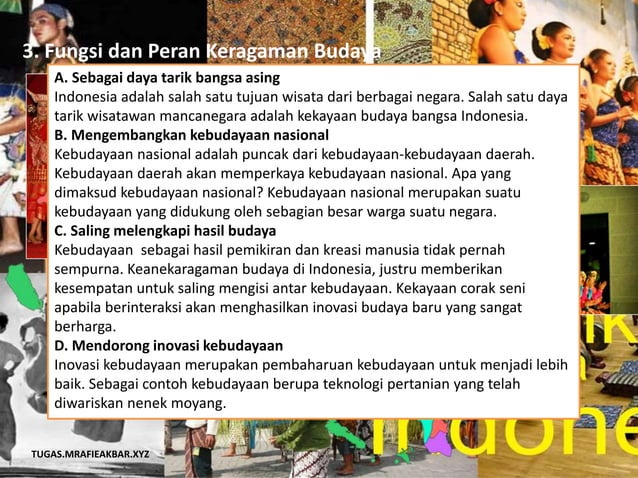 Fungsi dan Peran Keragaman Sosial Budaya dalam Pembangunan | PPTX
