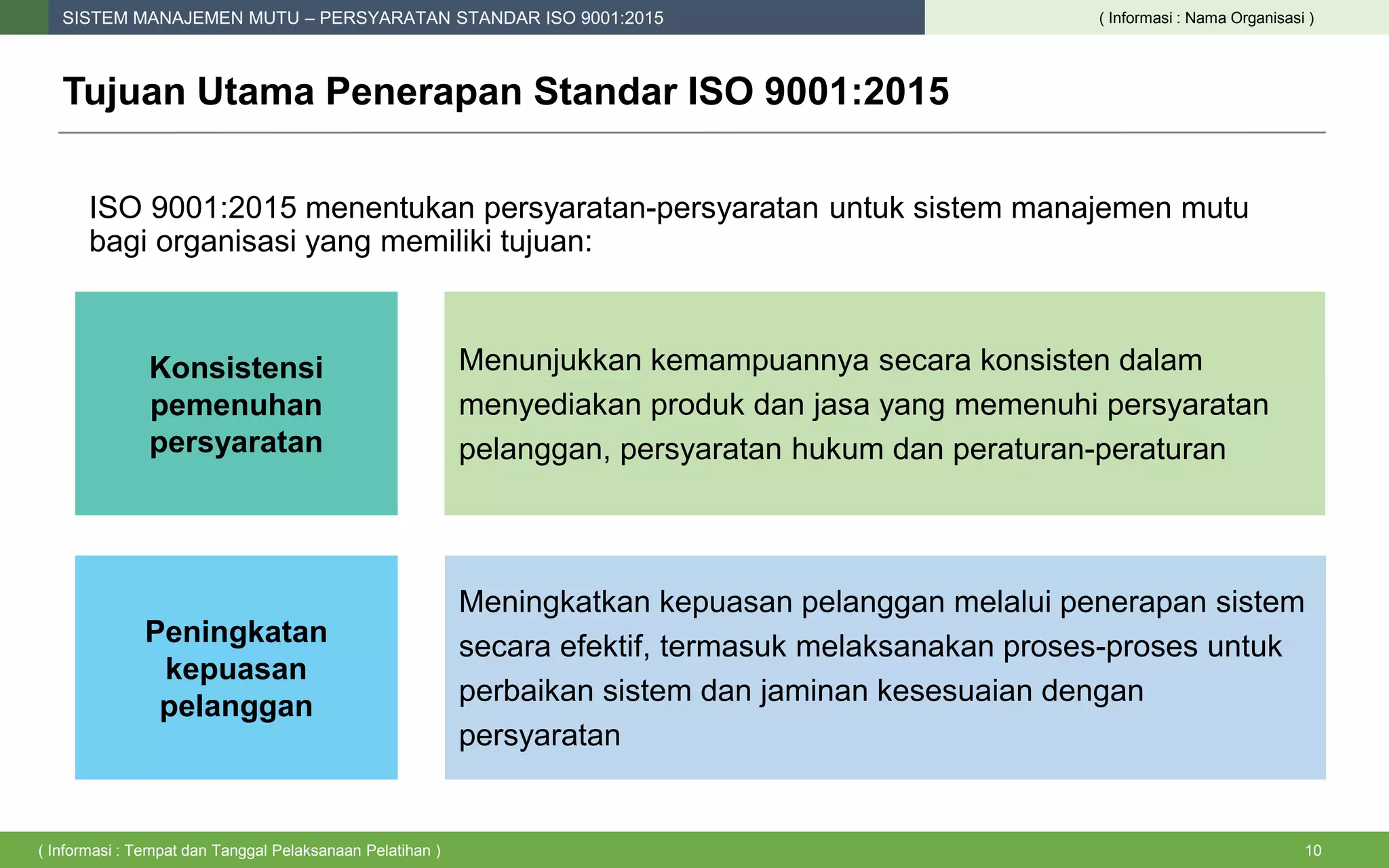 Presentasi iso 9001 2015 pendahuluan | PDF