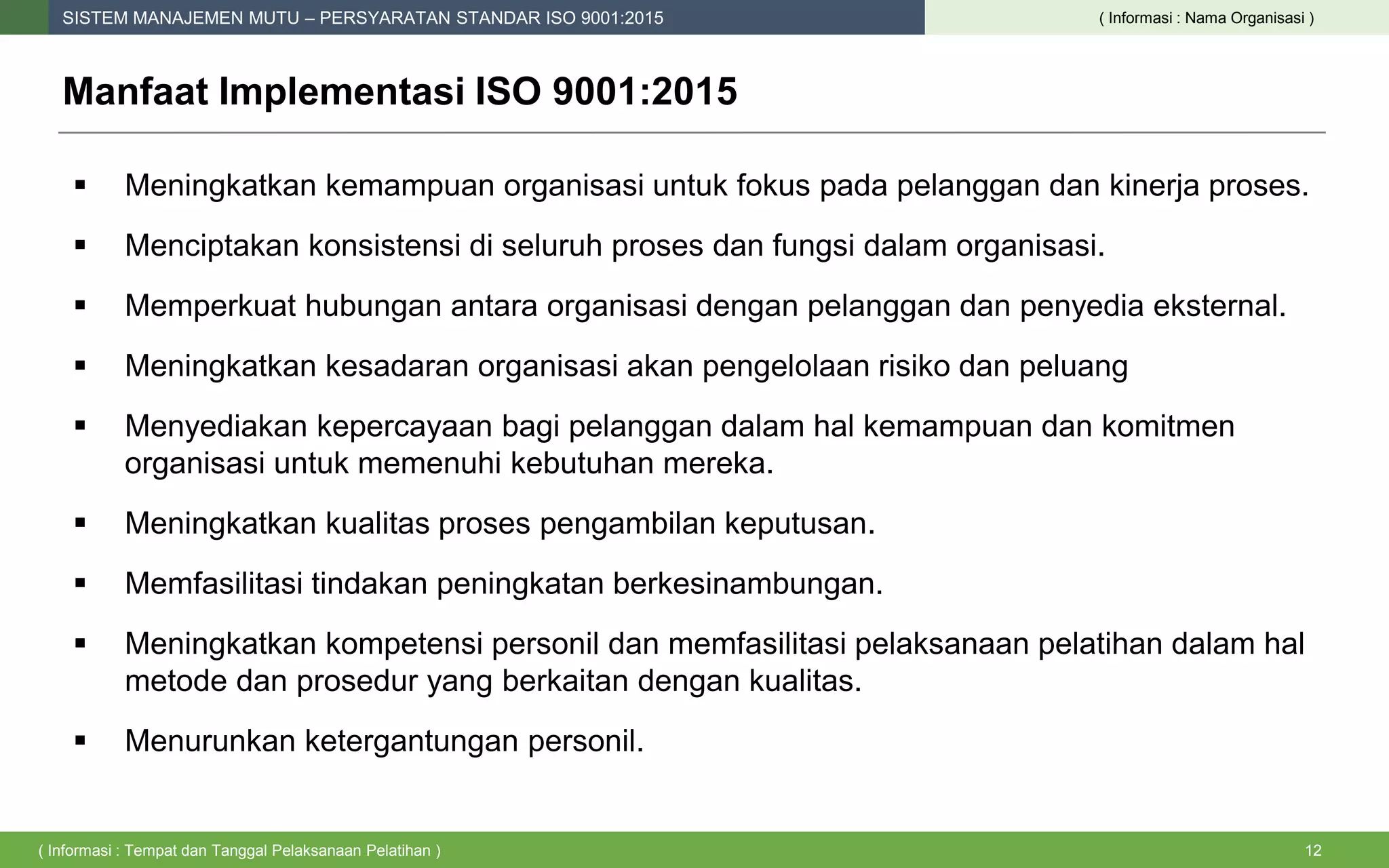 Presentasi iso 9001 2015 pendahuluan | PDF