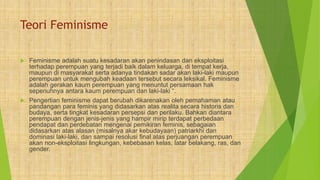 Presentasi isu isu tematik ilmu & feminisme | PPTX
