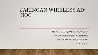 Jaringan Wireless Ad-Hoc | PPT