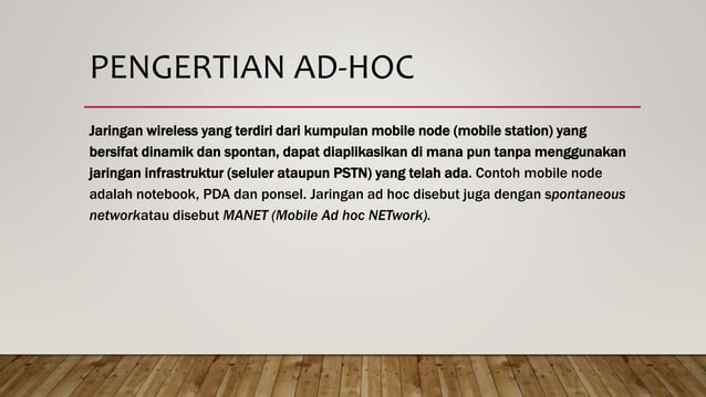 Jaringan Wireless Ad-Hoc | PPT