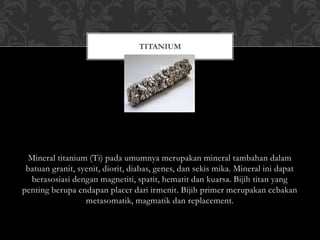 Presentasi jenis jenis bahan galian logam dan keterdapatannya | PPT