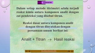 analisis titrimetri (kimia analisi dasar) | PPTX