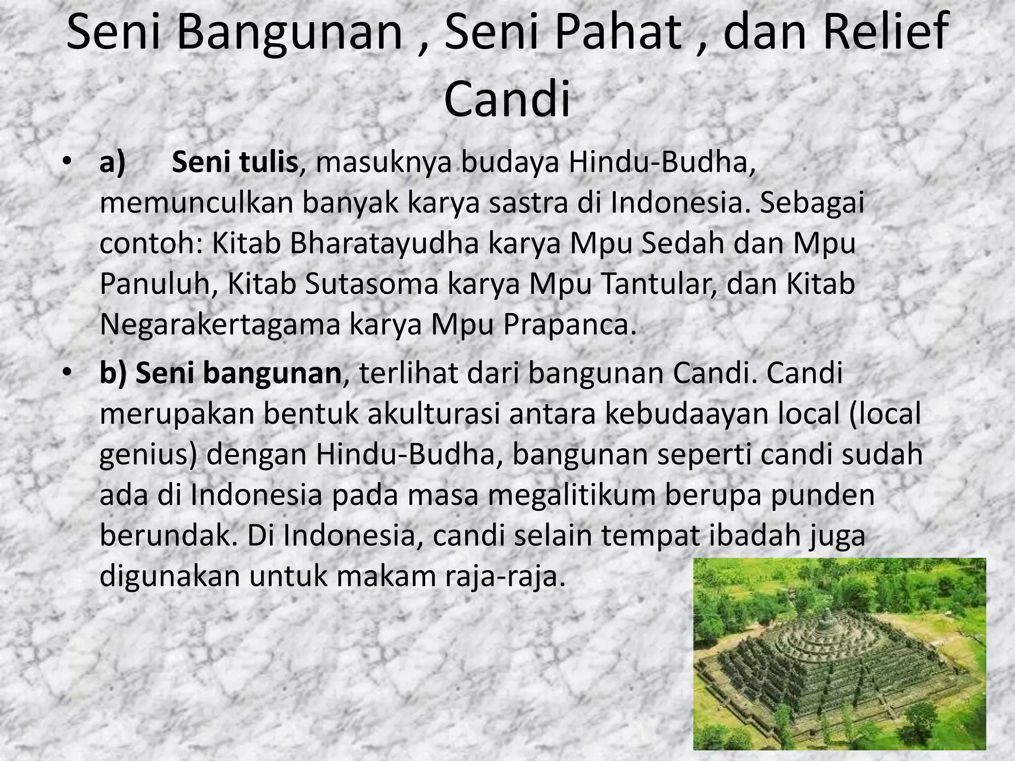 Presentasi kehidupan politik ekonomi sosial budaya pada masa hindu ...