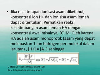 Kekuatan Asam Basa dan pH Larutan (Kimia Kelas XI) | PPTX