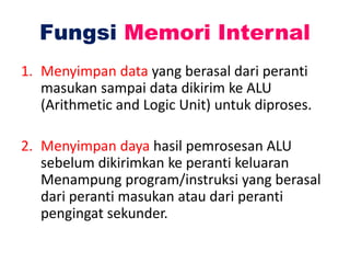 Memori Internal : RAM dan ROM | PPTX