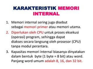 Memori Internal : RAM dan ROM | PPTX