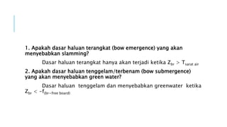 ANALISIS GERAK HALUAN KAPAL SAAT KONDISI CALM WATER DAN GERAK RELATIF ...