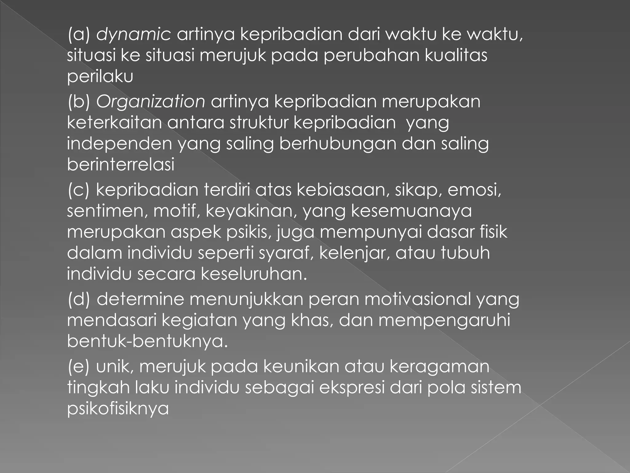 Presentasi kepribadian (psikologi) | PPTX