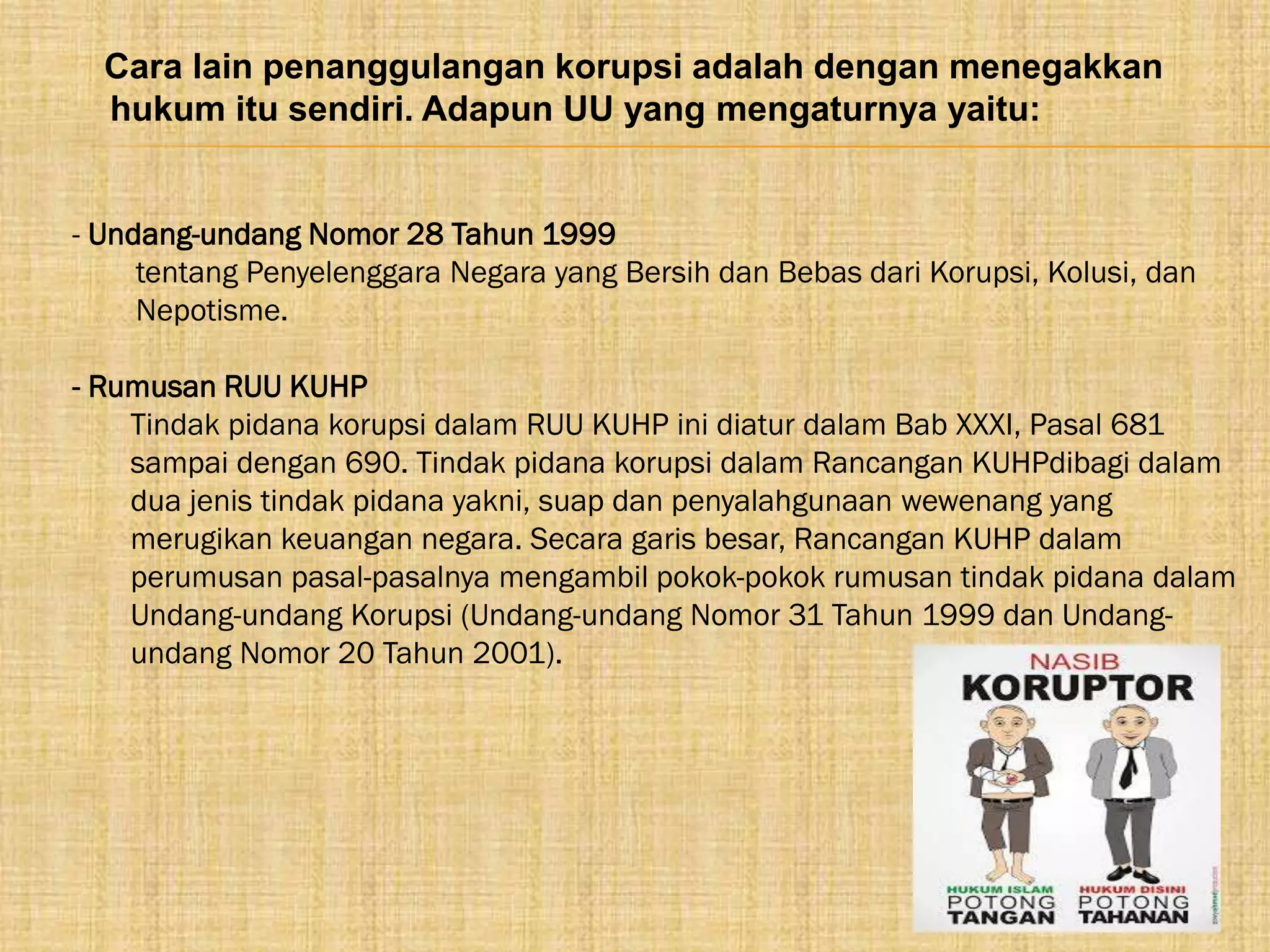 Presentasi Masalah Korupsi Di Indonesia | PPTX