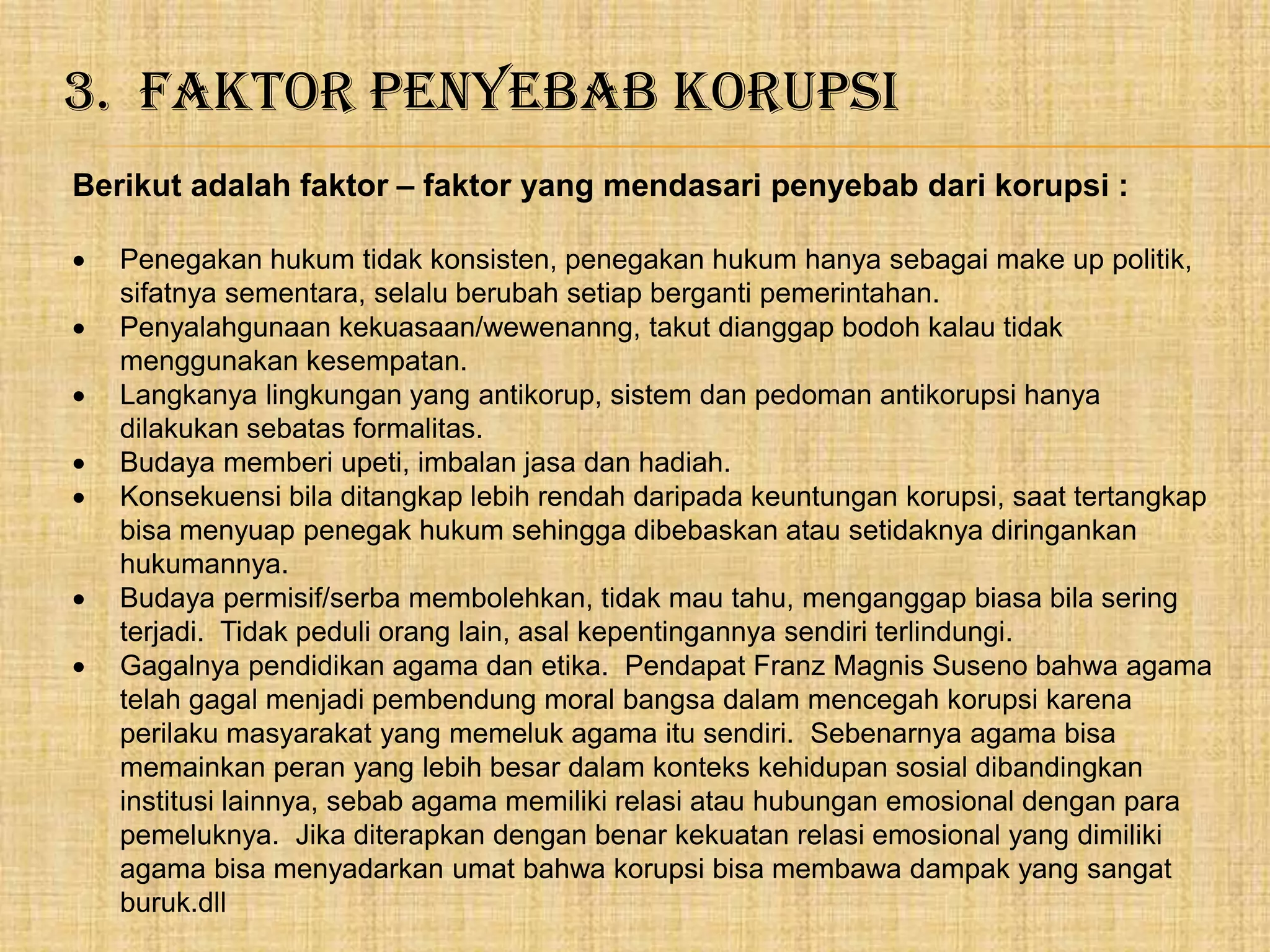 Presentasi Masalah Korupsi Di Indonesia | PPTX