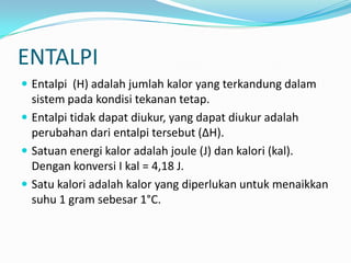 Kimia SMA XI IPA : Termokimia - Sistem dan lingkungan | PPTX
