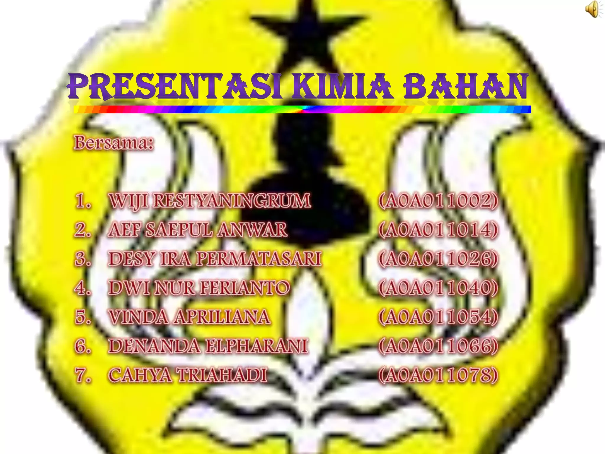 Presentasi kimia bahan | PPT