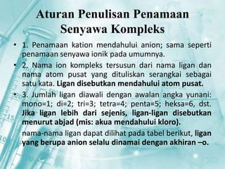 Presentasi kimia ion dan senyawa kompleks | PPTX