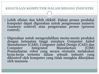 Presentasi komputer dalam industri | PPTX