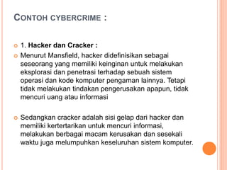 Presentasi komputer dan masyarakat Cybercrime | PPT