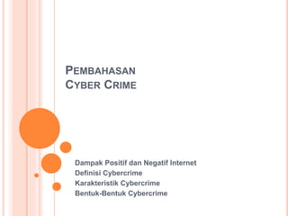 Presentasi komputer dan masyarakat Cybercrime | PPT