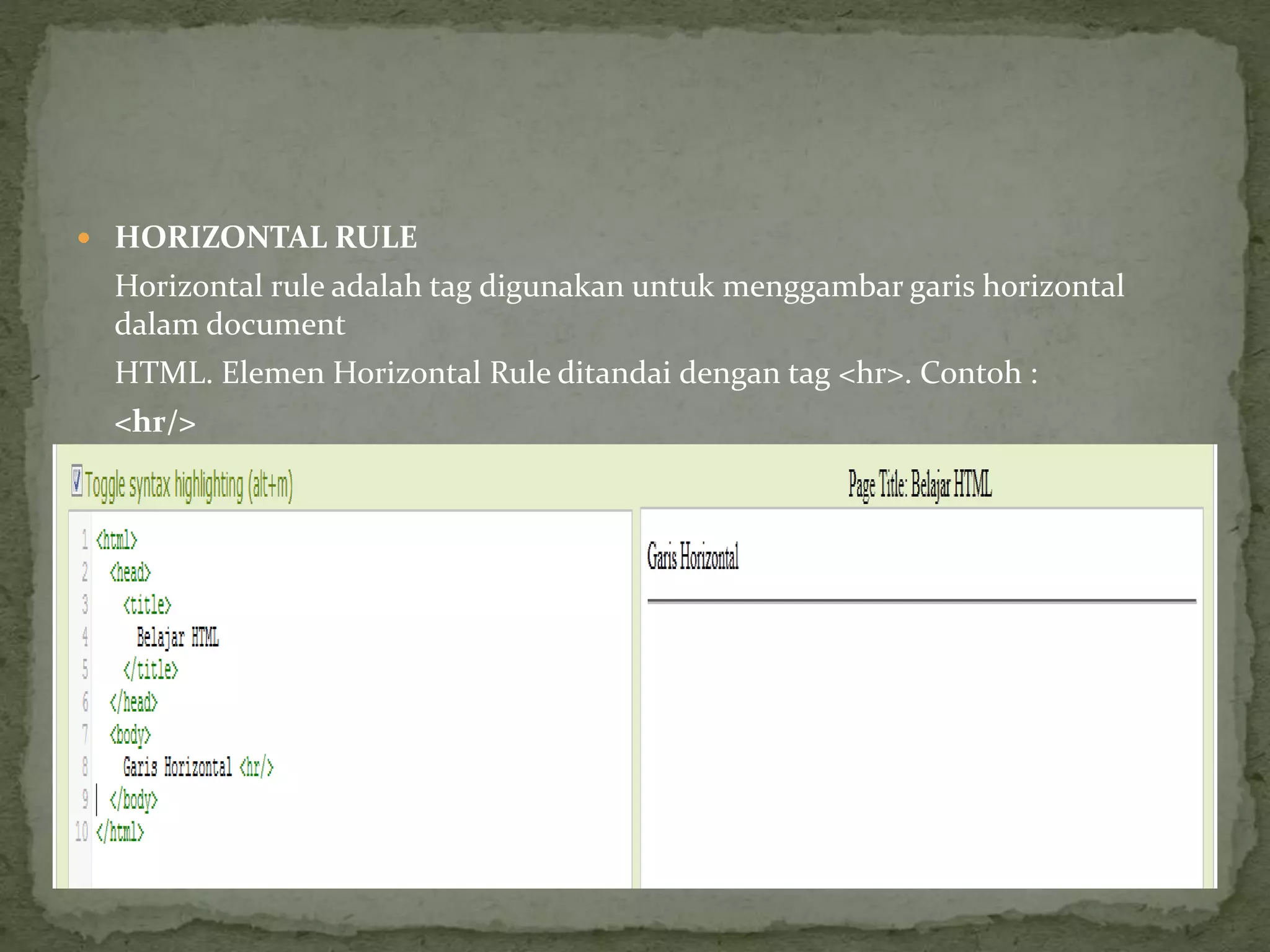 Presentasi konsep dasar html | PPTX