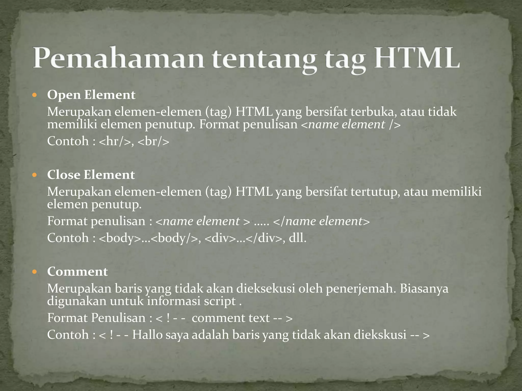 Presentasi konsep dasar html | PPTX