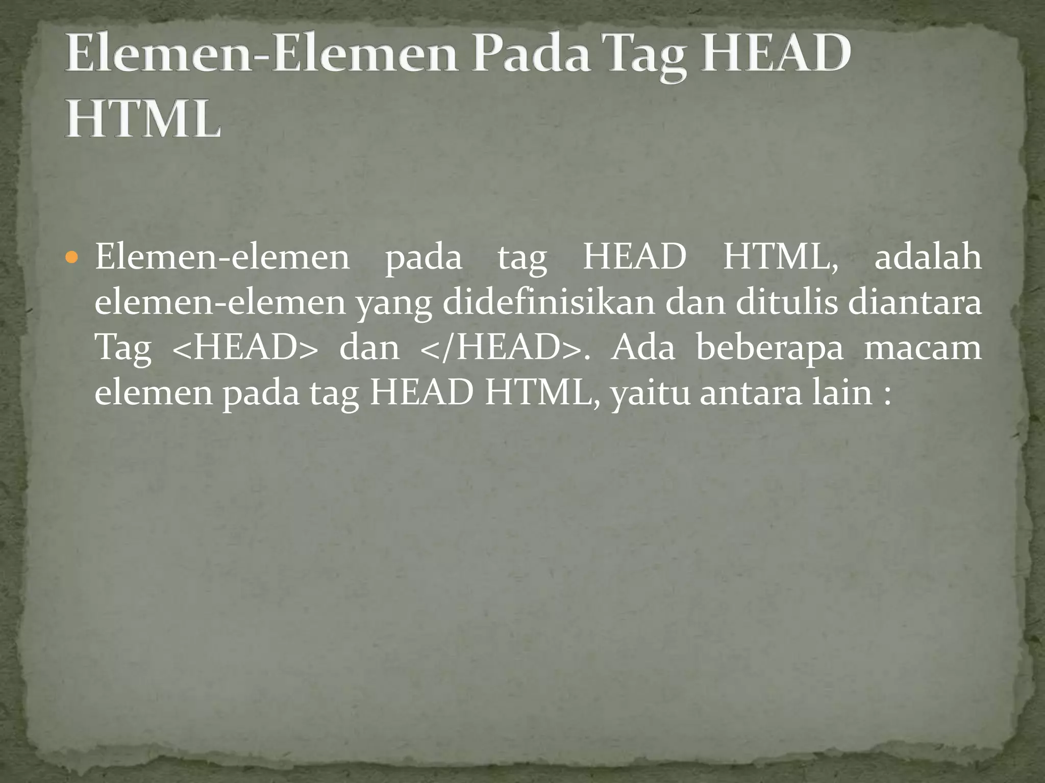 Presentasi konsep dasar html | PPTX
