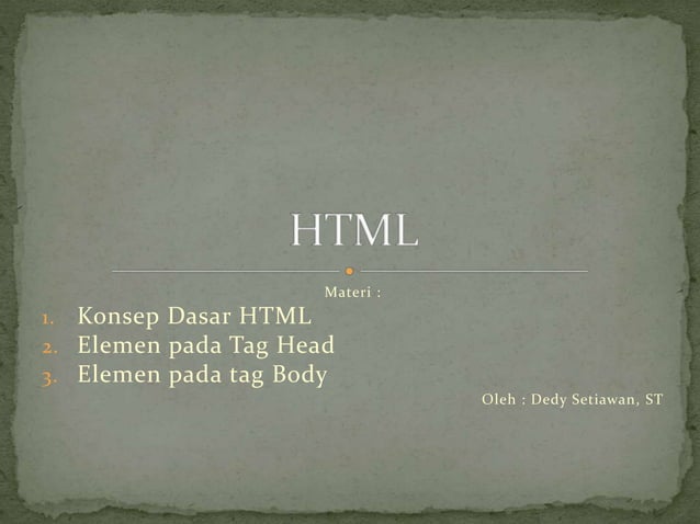 Presentasi konsep dasar html | PPTX