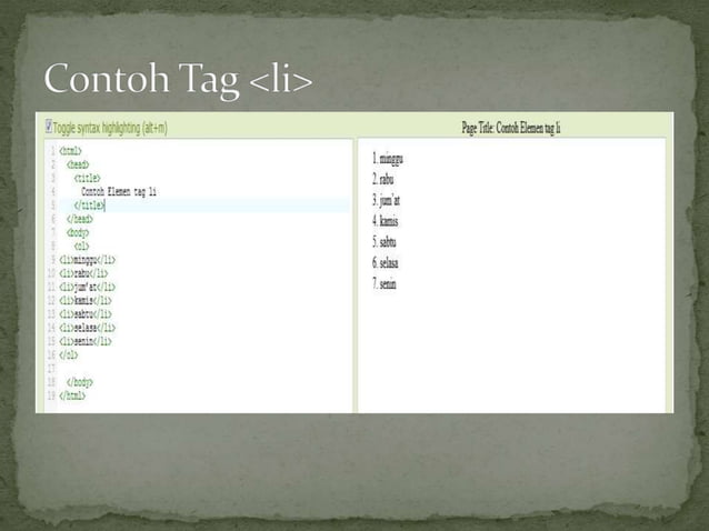 Presentasi konsep dasar html | PPTX