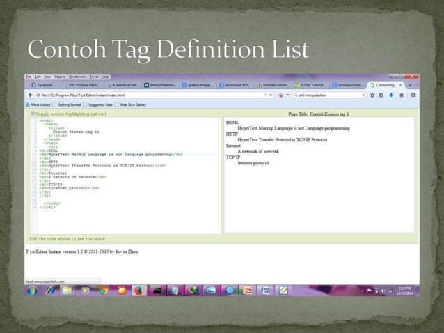 Presentasi konsep dasar html | PPTX