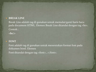 Presentasi konsep dasar html | PPTX