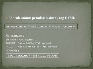 Presentasi konsep dasar html | PPTX