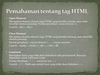 Presentasi konsep dasar html | PPTX