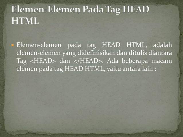 Presentasi konsep dasar html | PPTX