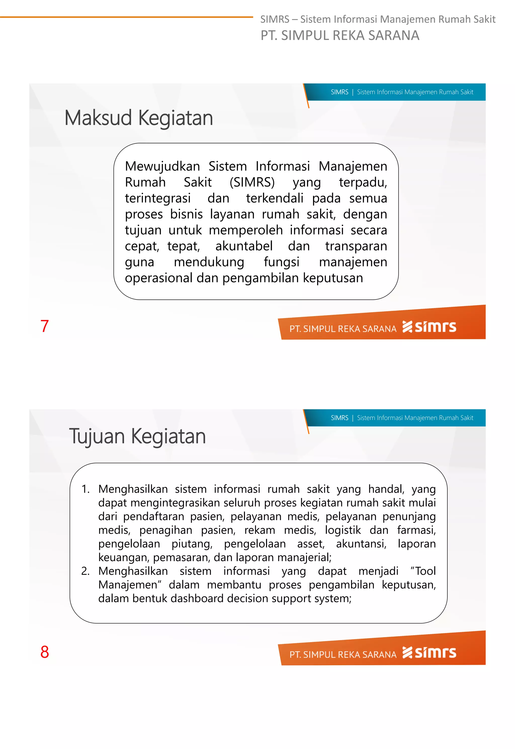 Kerjasama Operasional Implementasi SIMRS Terintegrasi | PDF