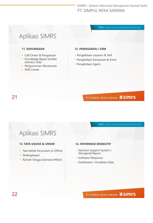 Kerjasama Operasional Implementasi SIMRS Terintegrasi | PDF