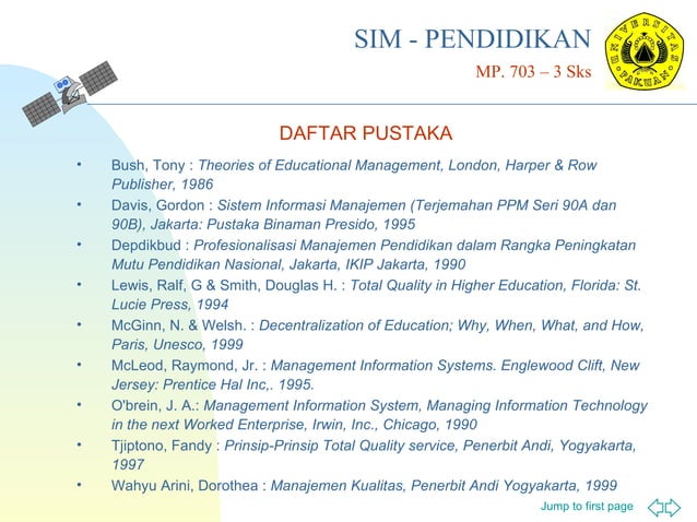Presentasi kuliah sim pendidikan materi 00 | PPT