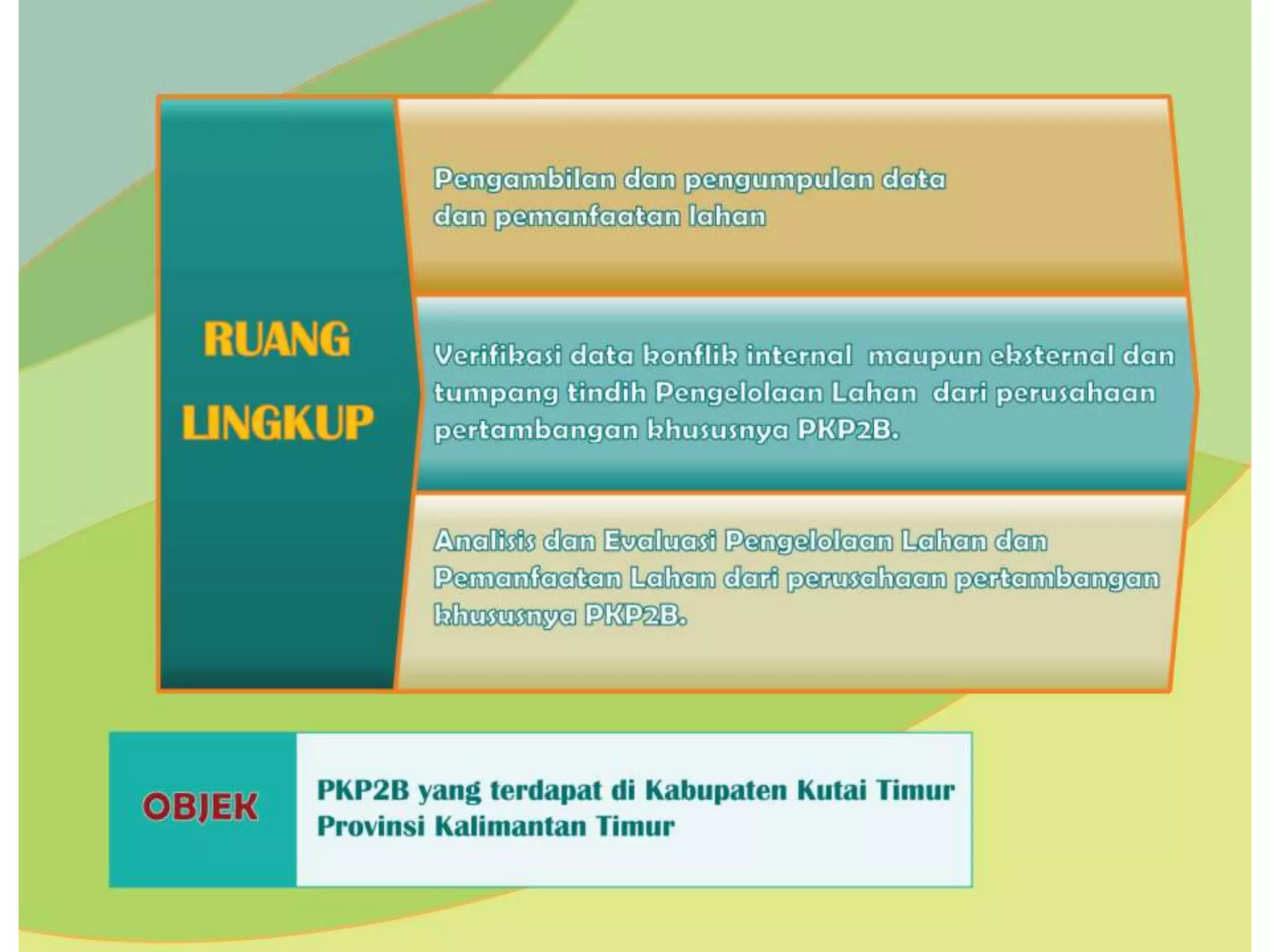 Presentasi laporan pendahuluan evaluasi pemanfaatan lahan pkp2 b kutim ...