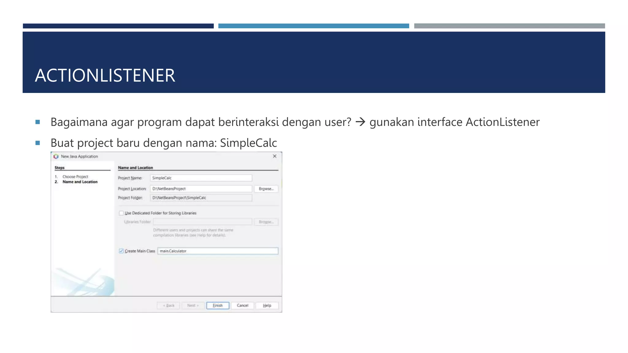 Presentasi latihan pemrograman Java GUI menggunakan SWING | PPTX