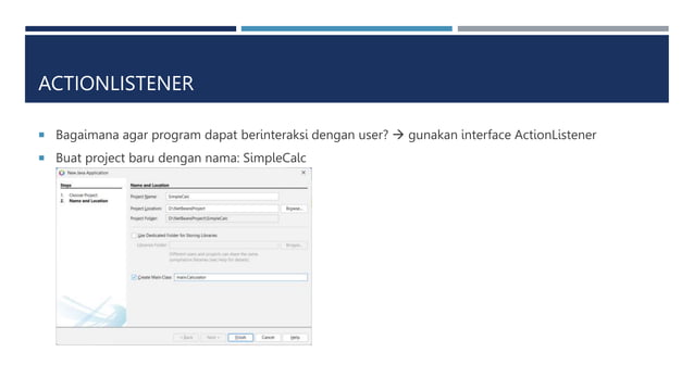 Presentasi latihan pemrograman Java GUI menggunakan SWING | PPTX