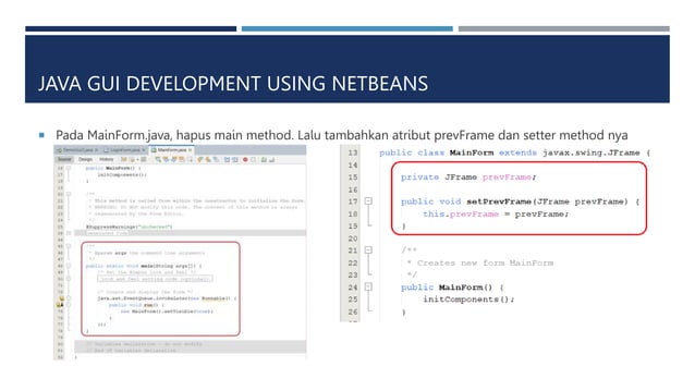 Presentasi latihan pemrograman Java GUI menggunakan SWING | PPTX