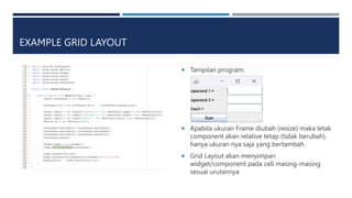 Presentasi latihan pemrograman Java GUI menggunakan SWING | PPTX