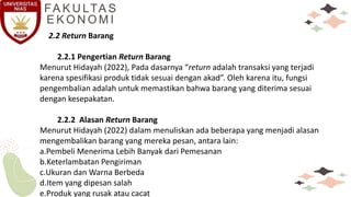 ANALISIS STANDAR OPERASIONAL PROSEDUR RETURN BARANG DALAM MENINGKATKAN ...