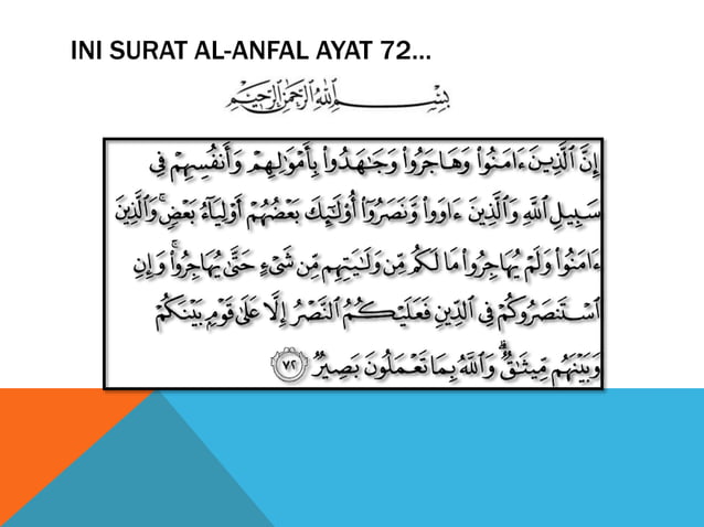 Presentasi Surah Al-Anfal Ayat 72 Tajwid | PPTX