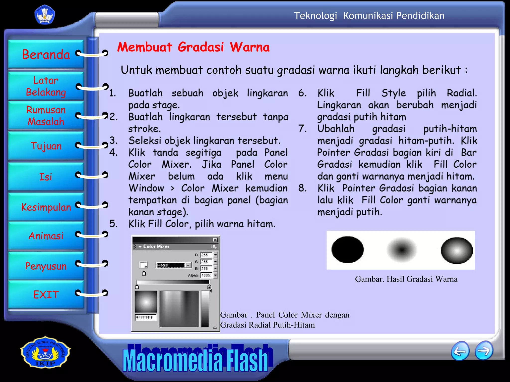 Presentasi TEKNIK MENDESAIN DAN CONTOH MEMBUAT MACROMEDIA FLASH.. | PPT